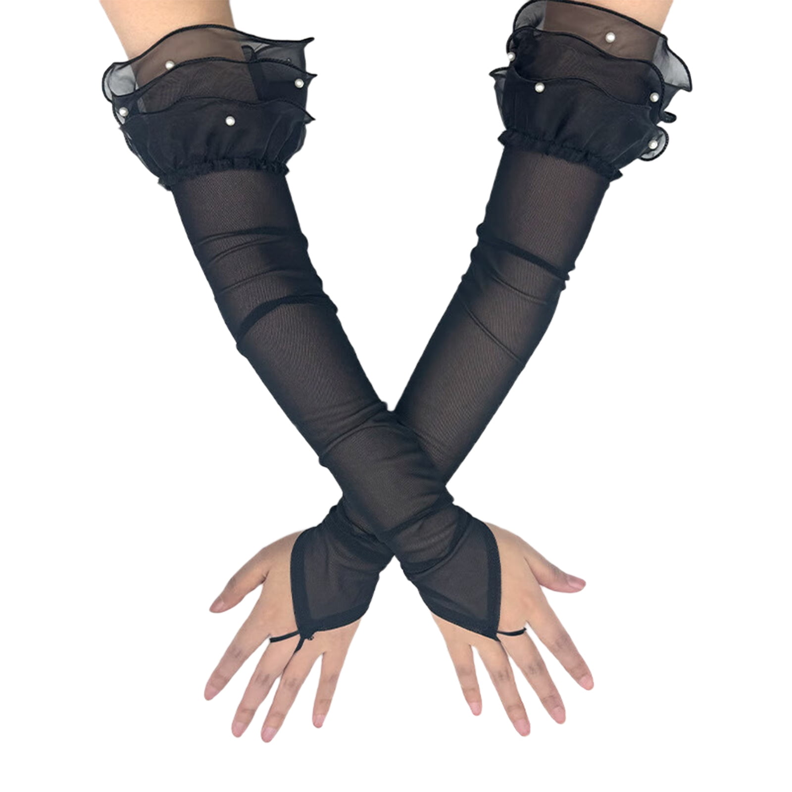 Long Sheer Gloves for Women Masquerades Party Formal Occasion Arm ...