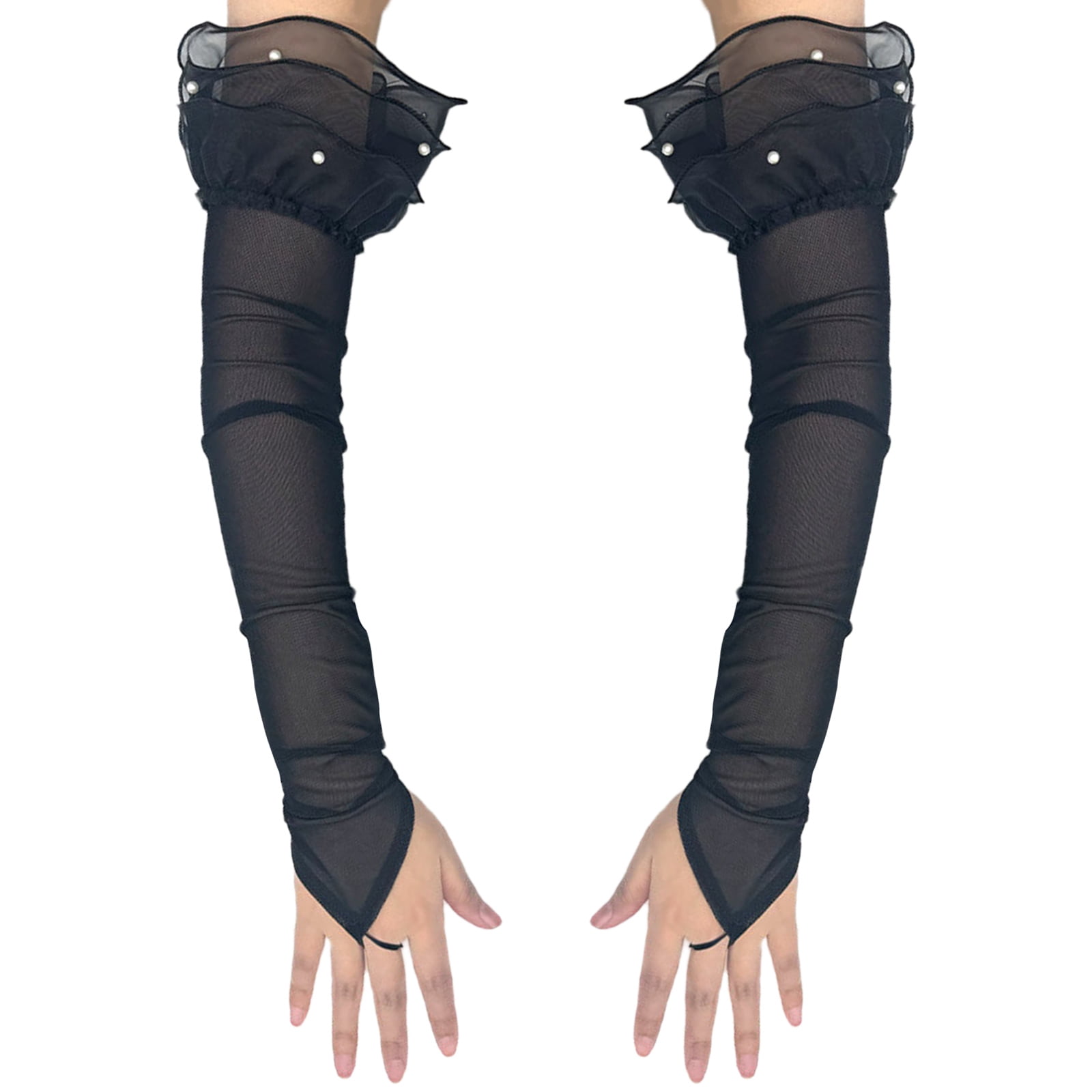Long Sheer Gloves for Women Masquerades Party Formal Occasion Arm ...