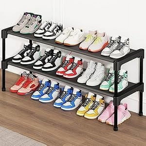 Long Shoe Rack-Shoe Org 2 Tier Shoe Rack for Closet Front Door Entryway ...