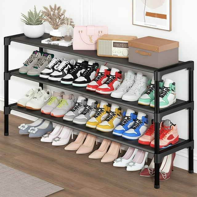 Long Shoe Rack-Shoe Organizer 2 Tier Shoe Rack for Closet Front Door ...