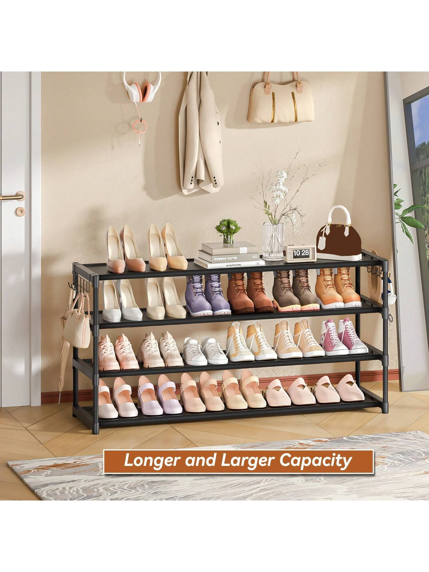 Long Shoe Rack, Sturdy Shoe Rack For Closet, Entryway, Large Storage ...