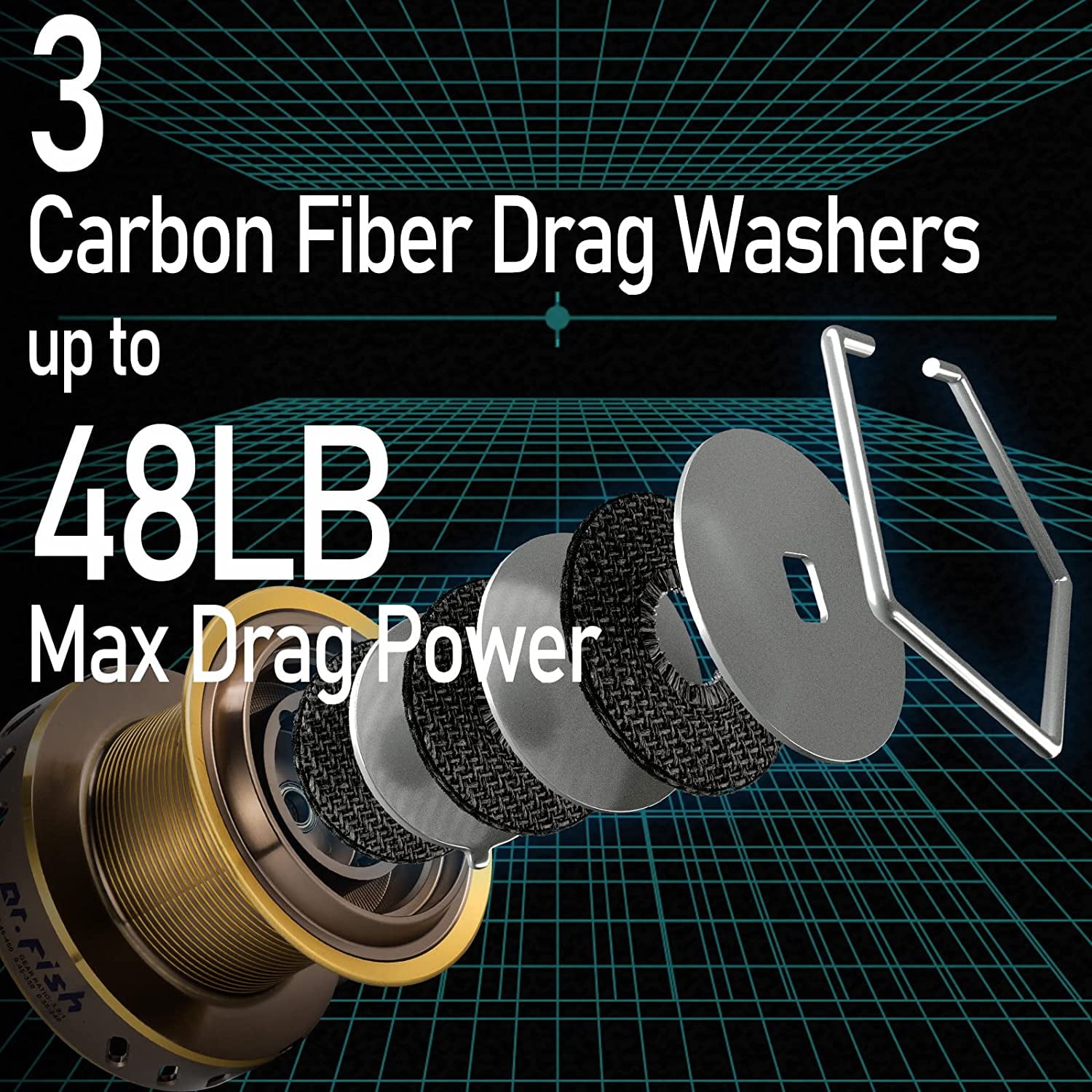 Long Shot Spinning Reel, 10000/12000 Saltwater Surf Fishing Reel, 13+1 ...