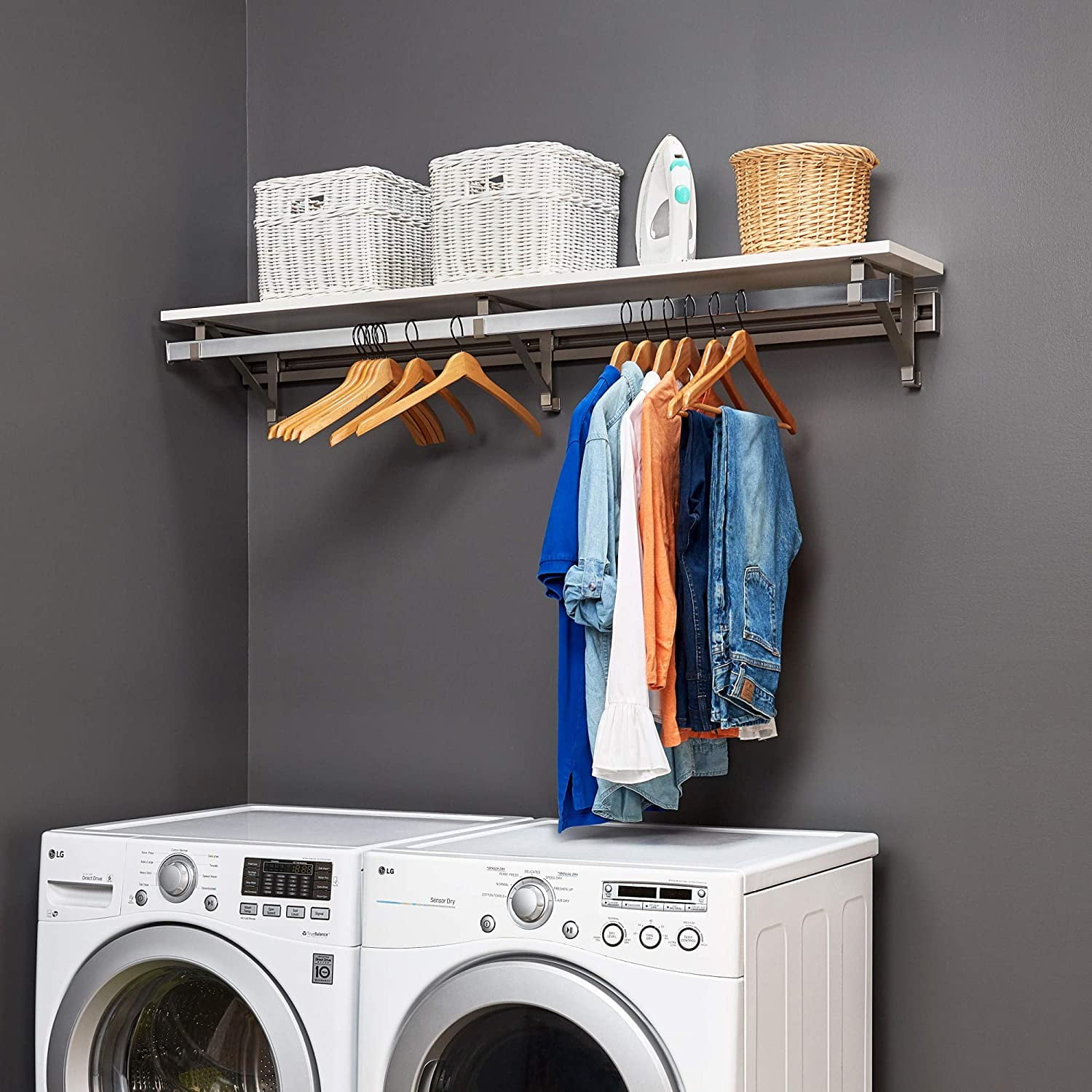 Long Single Hang/Shelf Kit Laundry Storage - Walmart.com
