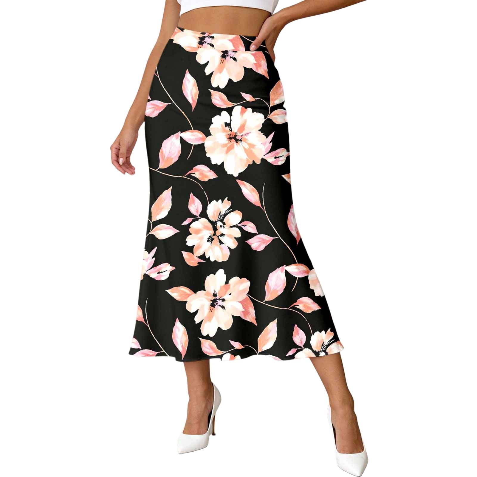 Long Skirts for Women Cotton Relaxed Regular Fit Solid Color Cute ...