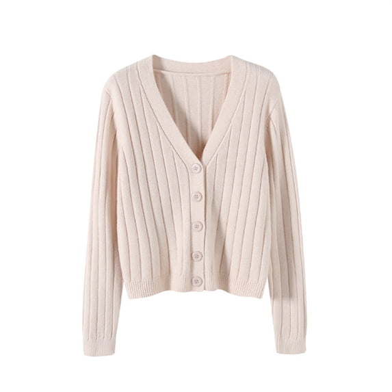 Long Sleeve Cardigan For Women Solid Casual Long Sleeve V-Neck Ladies ...