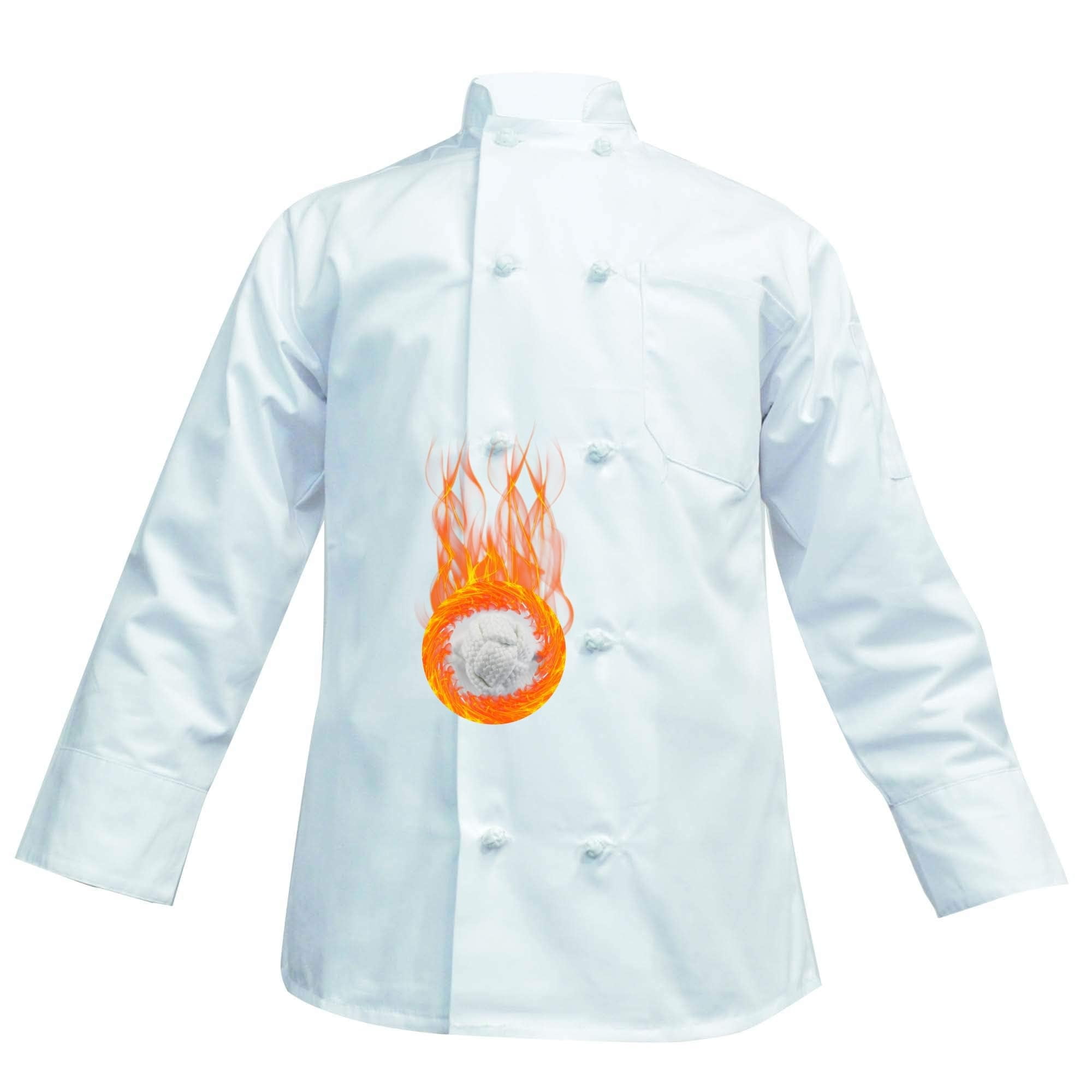 Long Sleeve Chef Coat Knot Button Chef Coat-Easy-Care Twill - Walmart.com