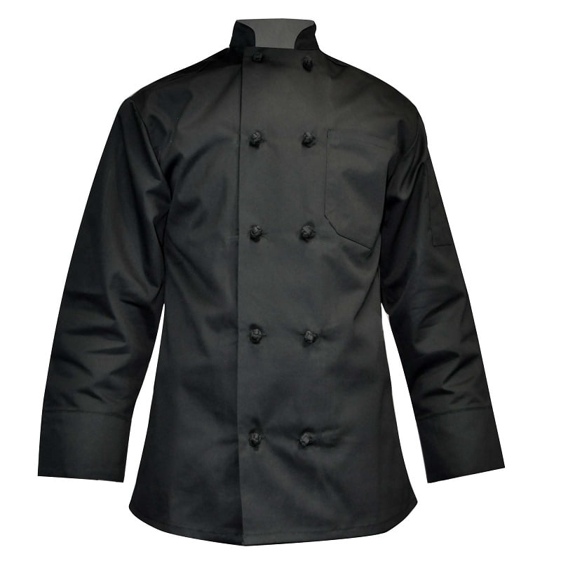 Long Sleeve Chef Coat Knot Button Chef Coat-Easy-Care Twill - Walmart.com