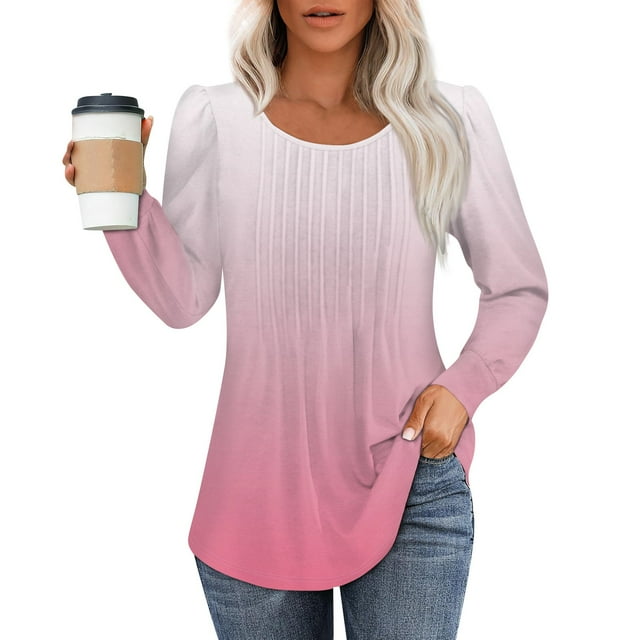 Long Sleeve Cotton Tunic Tops for Women - Walmart.com