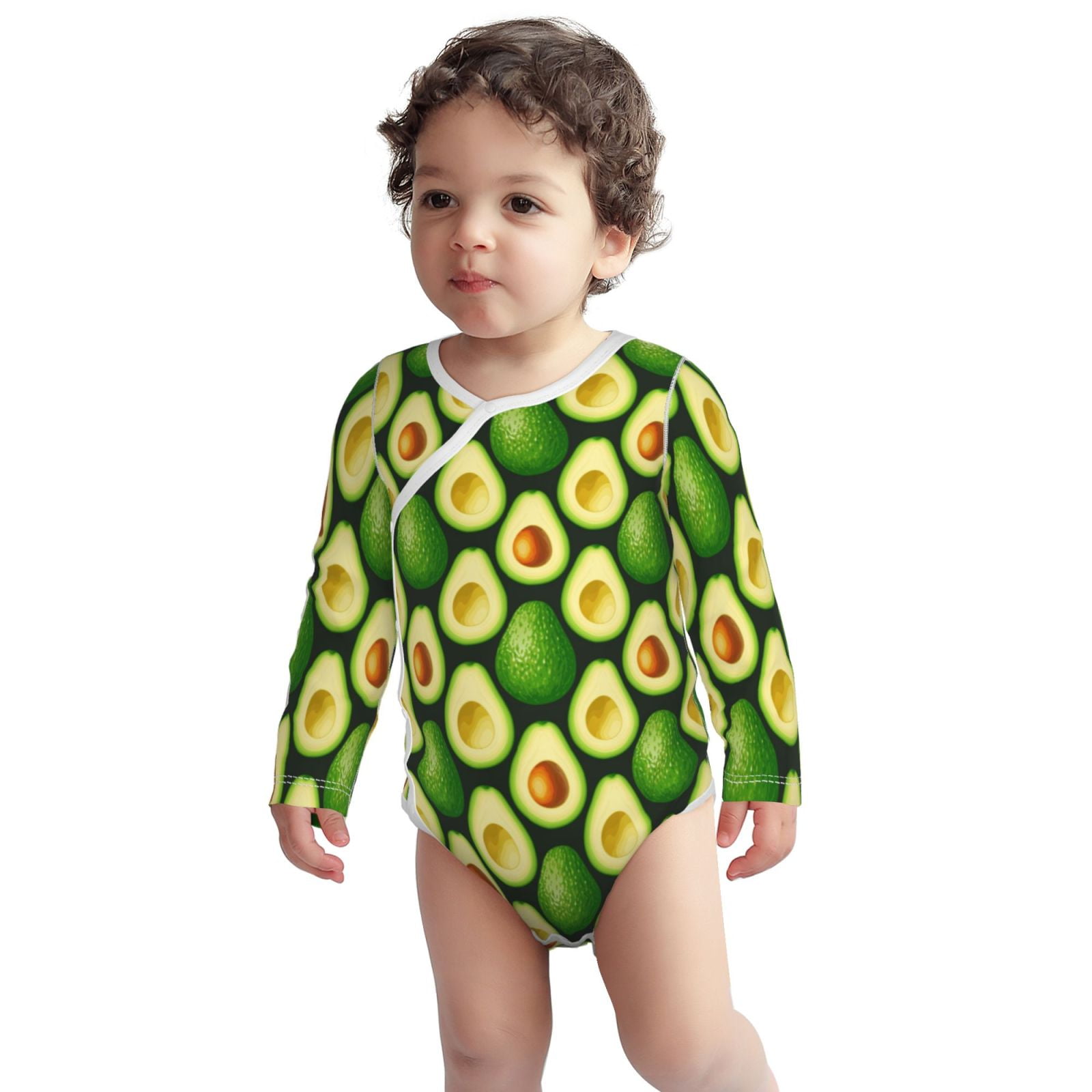 Long Sleeve Onesies Girl Boy, Avocado Cute Comfy Cotton Unisex Baby ...