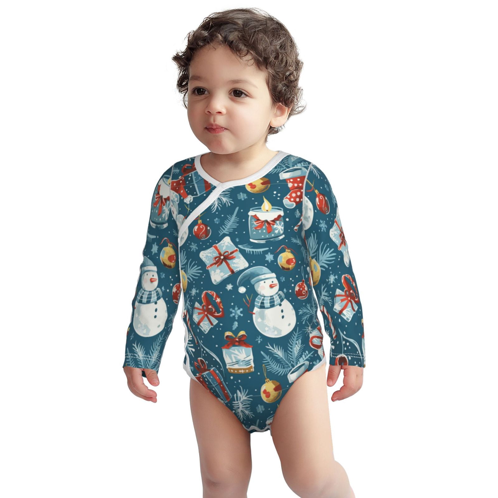 Long Sleeve Onesies Girl Boy, Christmas Snowman Gift Cute Comfy Cotton ...