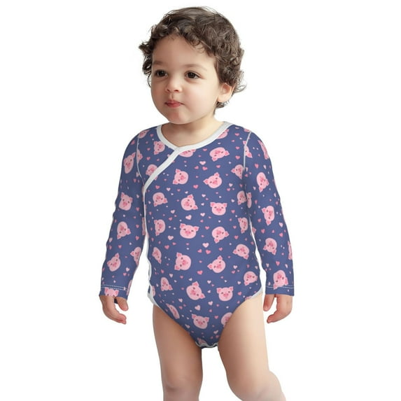 Long Sleeve Onesies Girl Boy, Cute pig Cute Comfy Cotton Unisex Baby ...