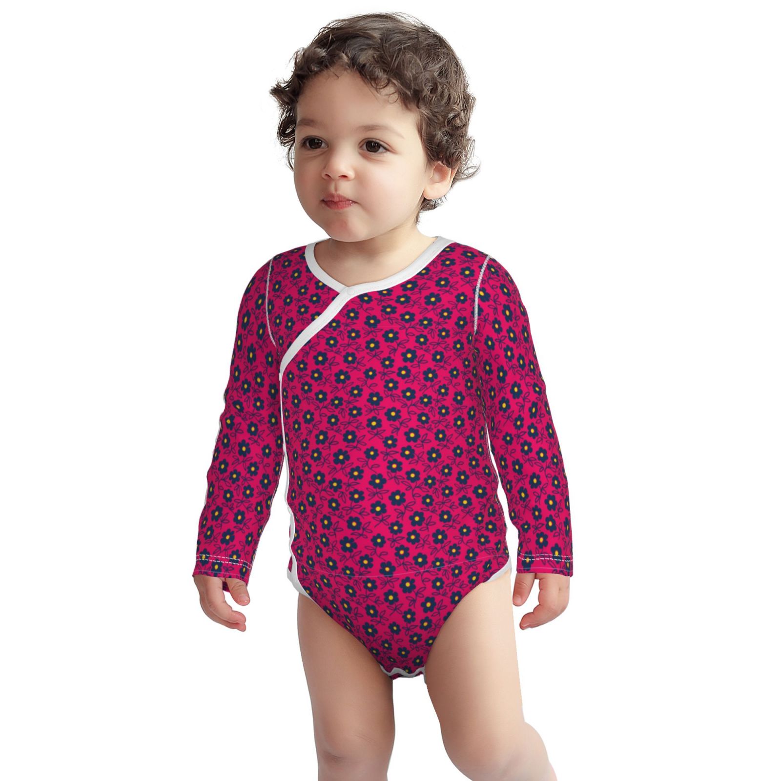 Long Sleeve Onesies Girl Boy, Floral Colorful Cute Comfy Cotton Unisex ...