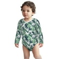 Long Sleeve Onesies Girl Boy, Palm tree_Green Cute Comfy Cotton Unisex ...