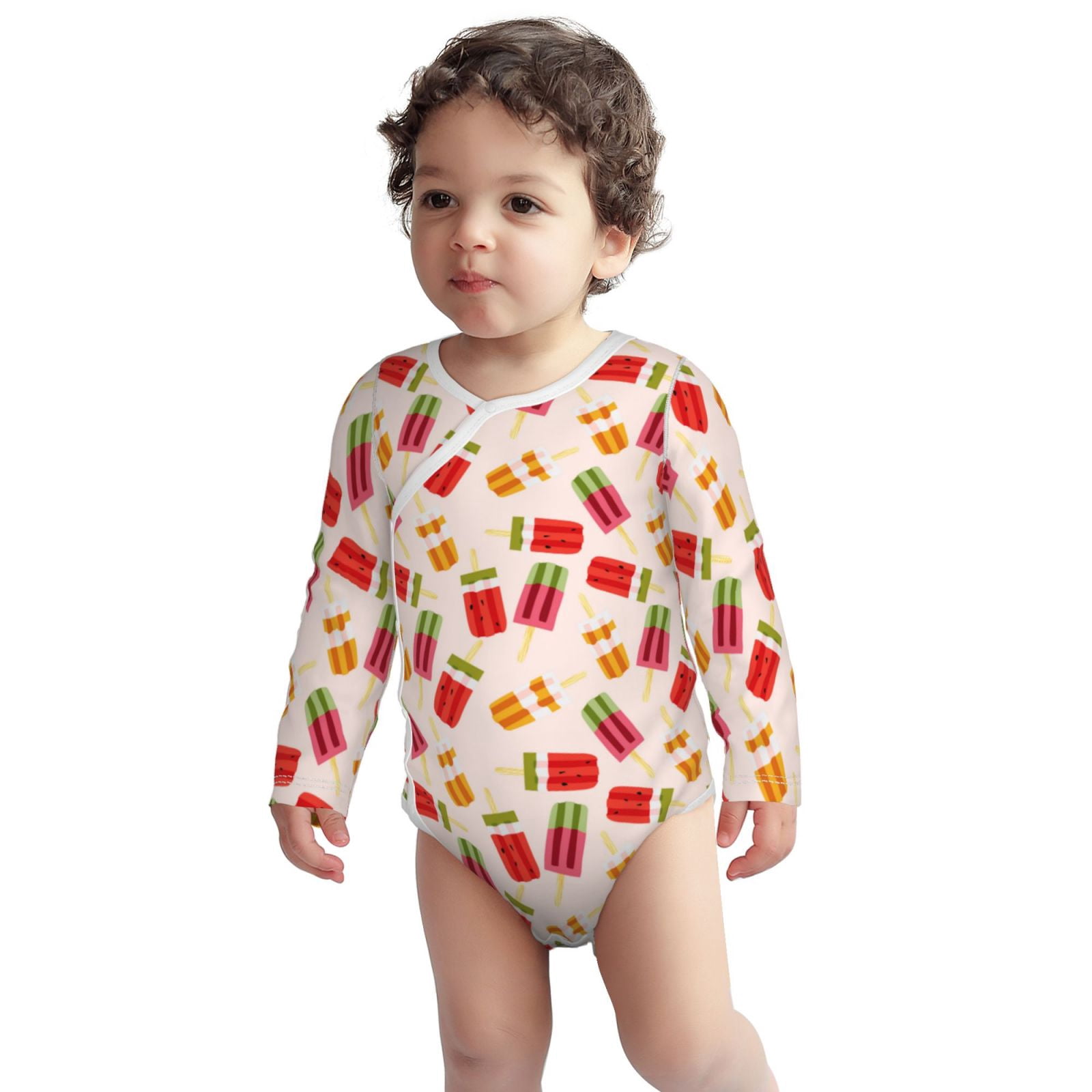 Long Sleeve Onesies Girl Boy, Popsicle print Cute Comfy Cotton Unisex ...