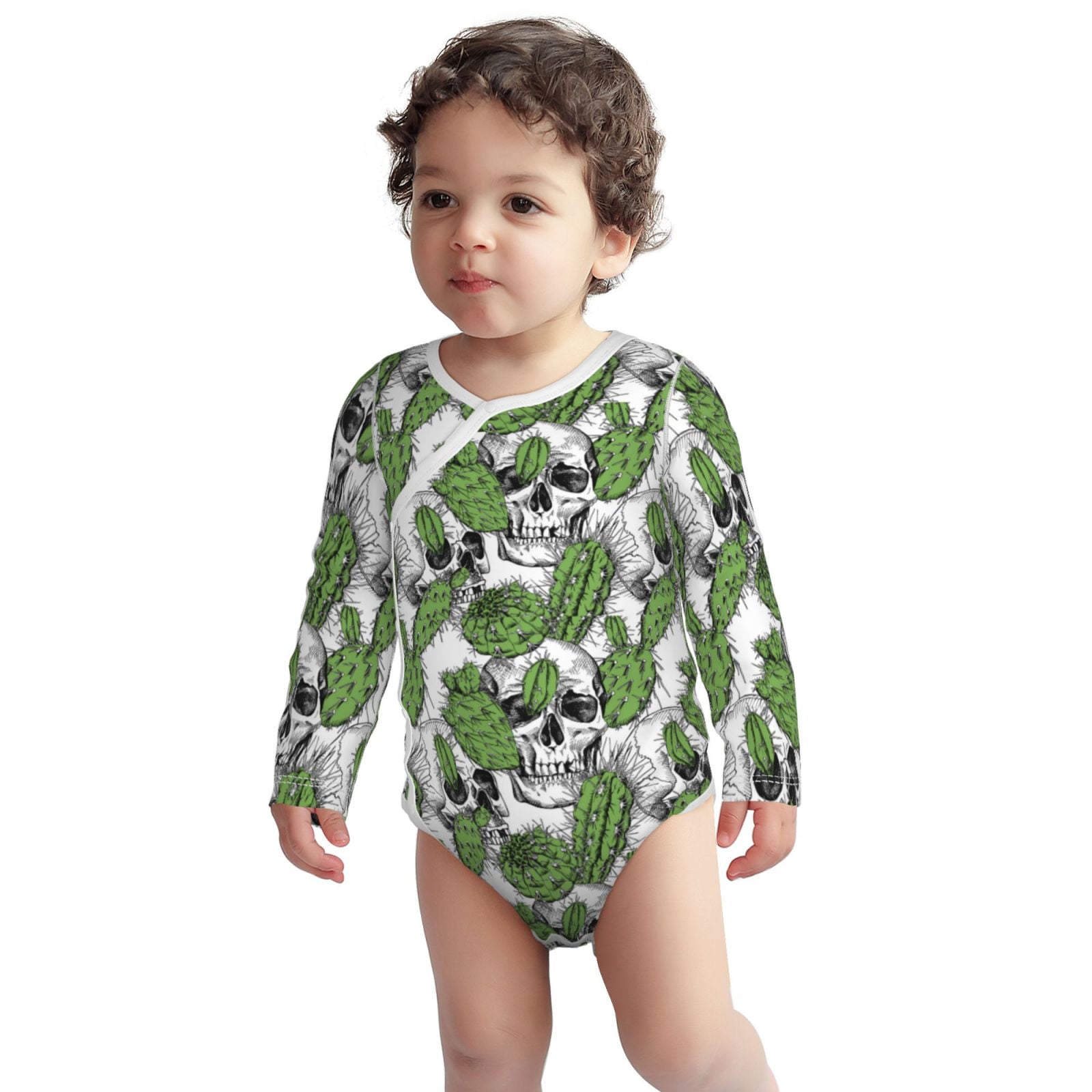 Long Sleeve Onesies Girl Boy, Thorny Cactus skull Cute Comfy Cotton Unisex Baby Onsies Bodysuits ...