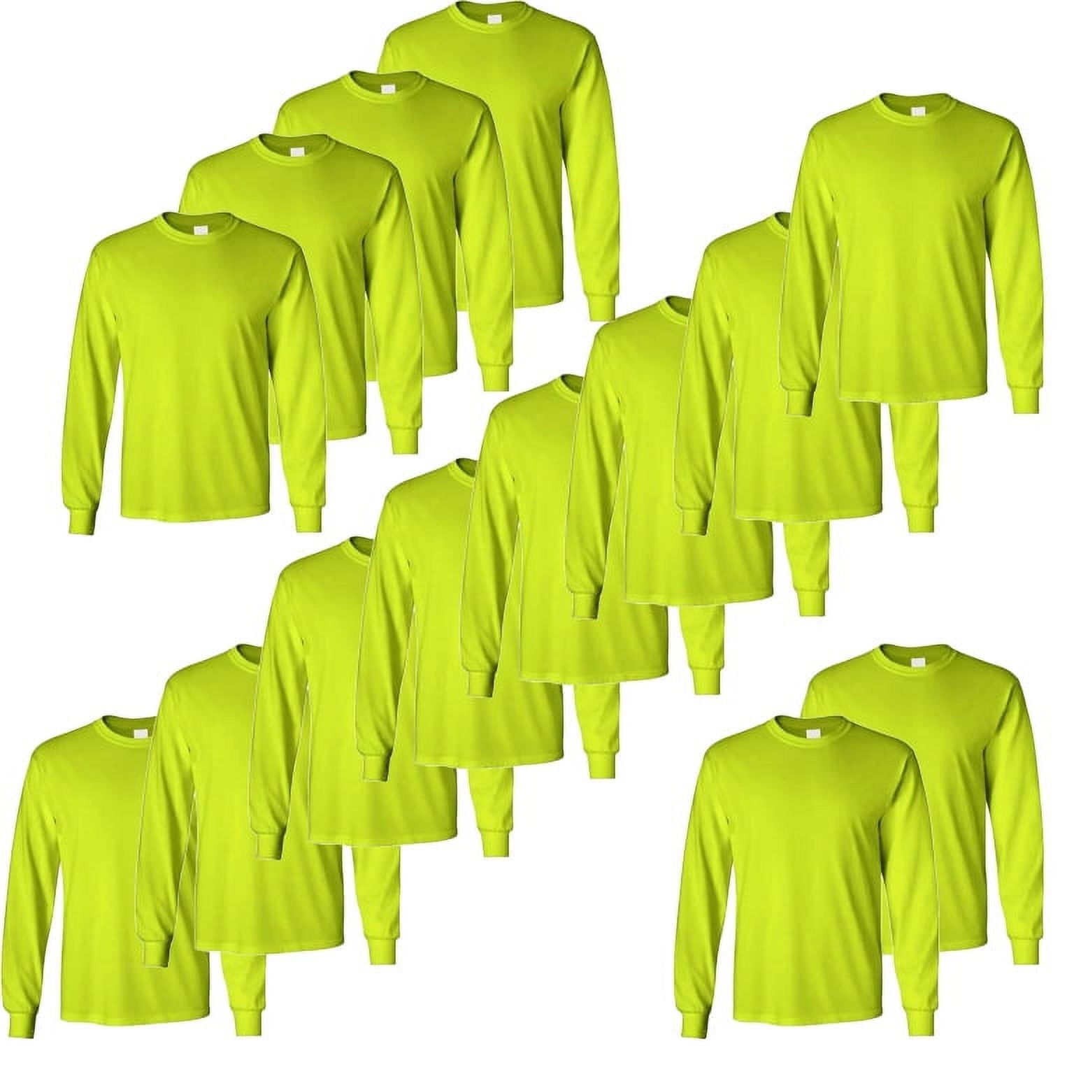 RADYAN Men's High Visibility Breathable Workwear Long Sleeve T-Shirt ...