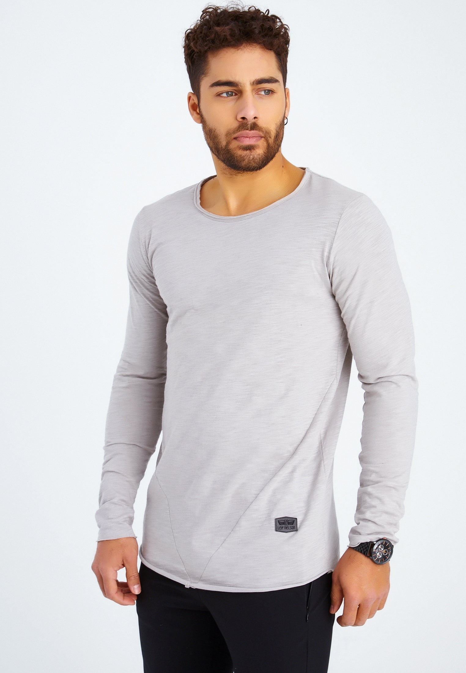 Long-Sleeve Shirt With A Crew Neck - Walmart.com