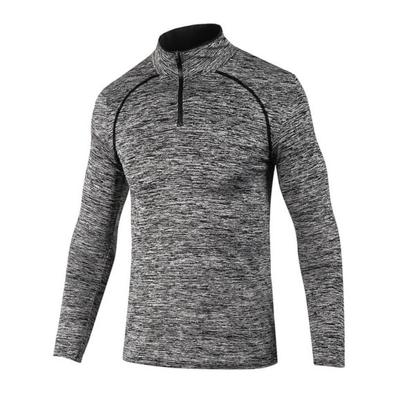 Long Sleeve Shirts Autumn and Winter Running Basketball Training Fitness Wear Men's High Necked ...