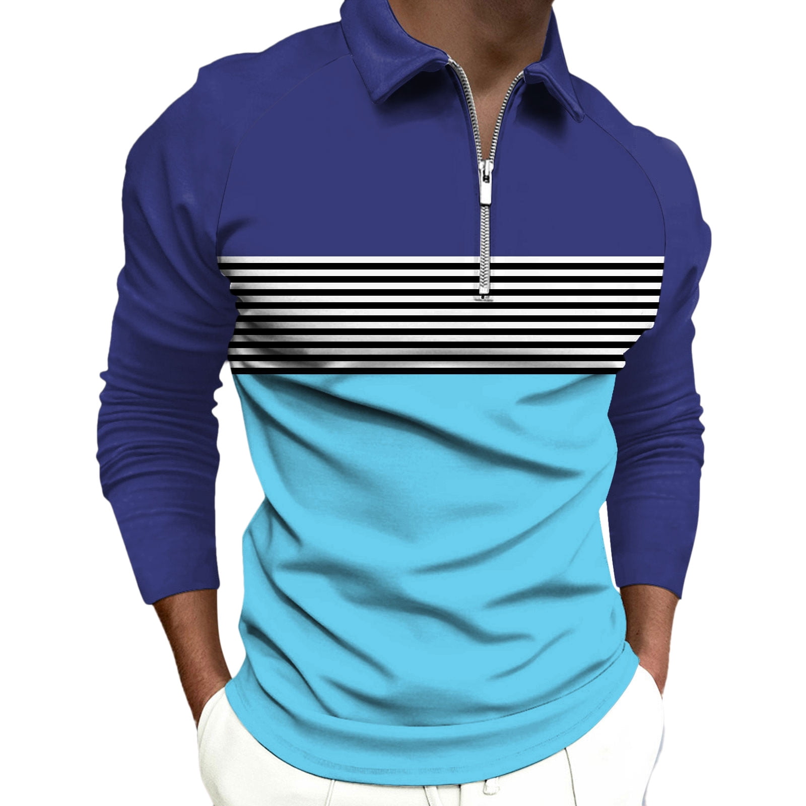 Long Sleeve Shirts for Men Business Casual Tops for Men, Formal Zip ...