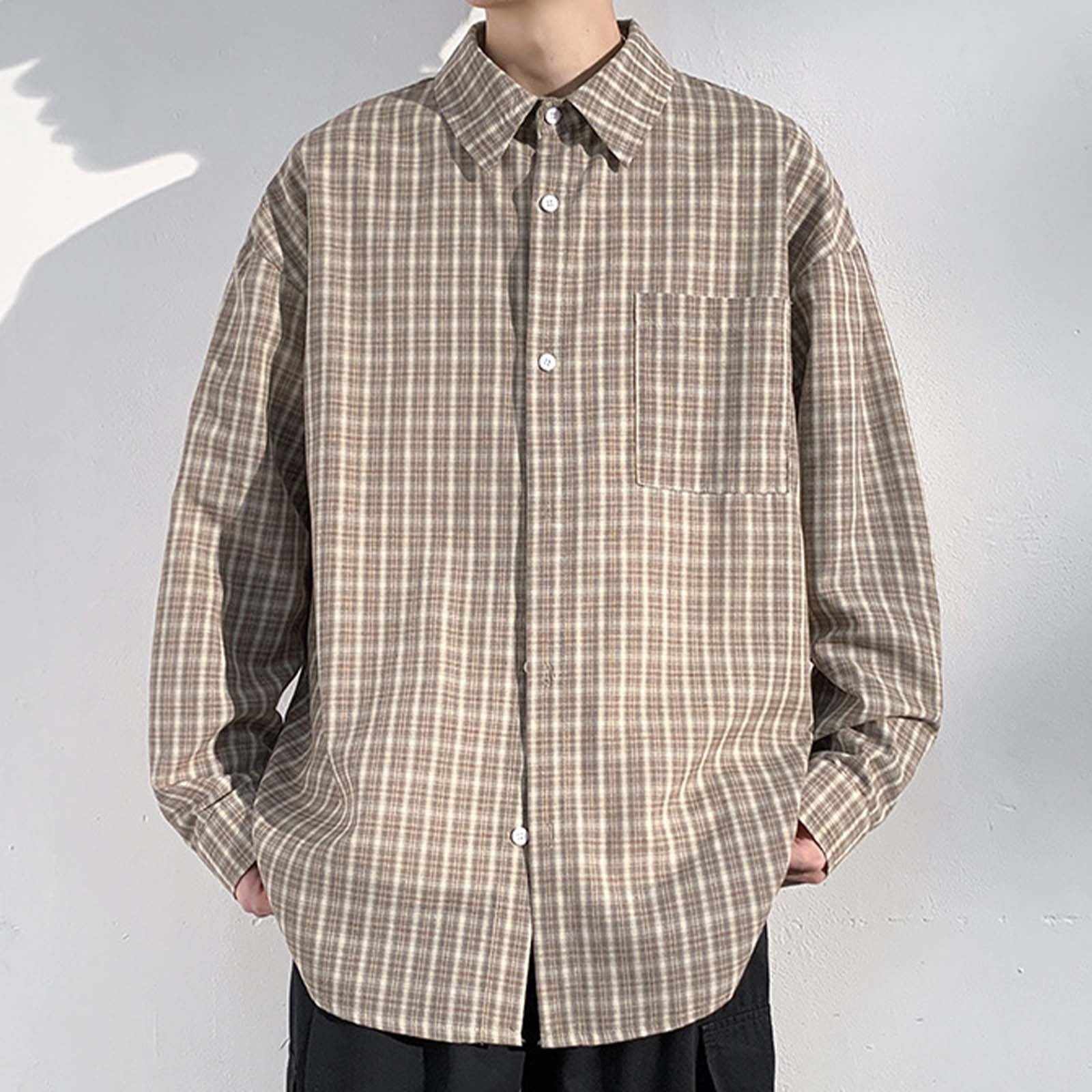 Long Sleeve Shirts for Men Button-Down Plus Size M-5X Big and Tall T ...