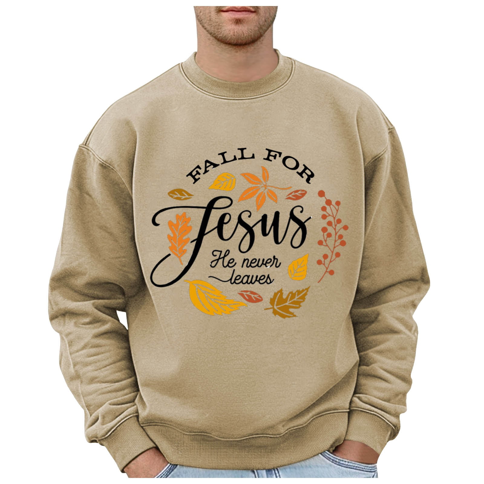 Long Sleeve Shirts for Men Mens Thanksgiving Fall Plus Size Hoodless ...