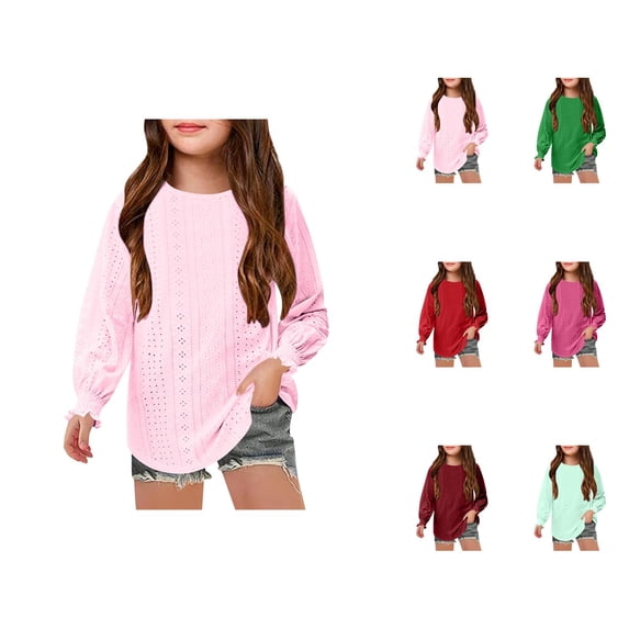 Long Sleeve Shirts for Girls 2025 Spring Fall Trendy Crewneck Cute ...