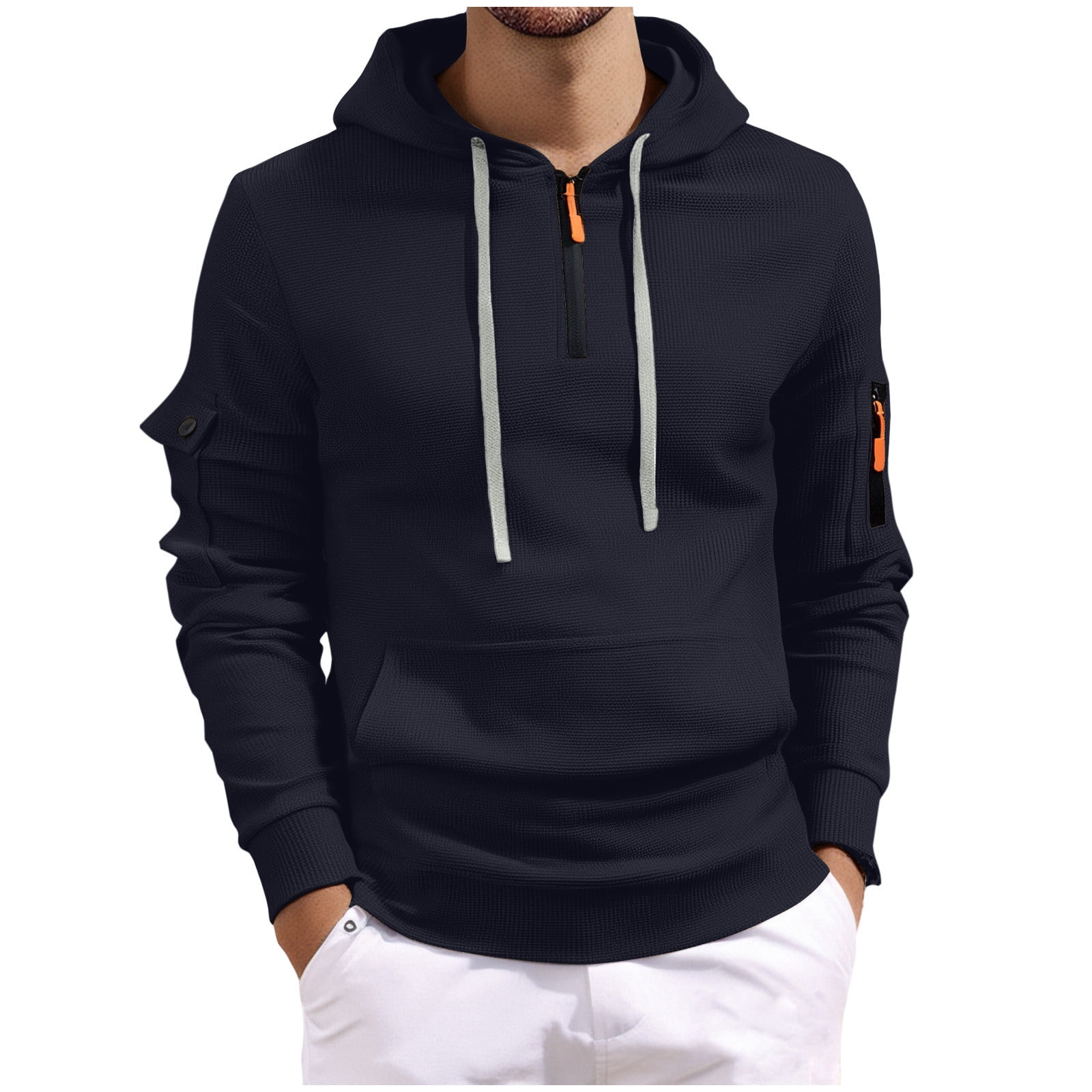 Long Sleeve Shirts for Men, Hoodies For Men Quarter Zip Vintage Workout ...