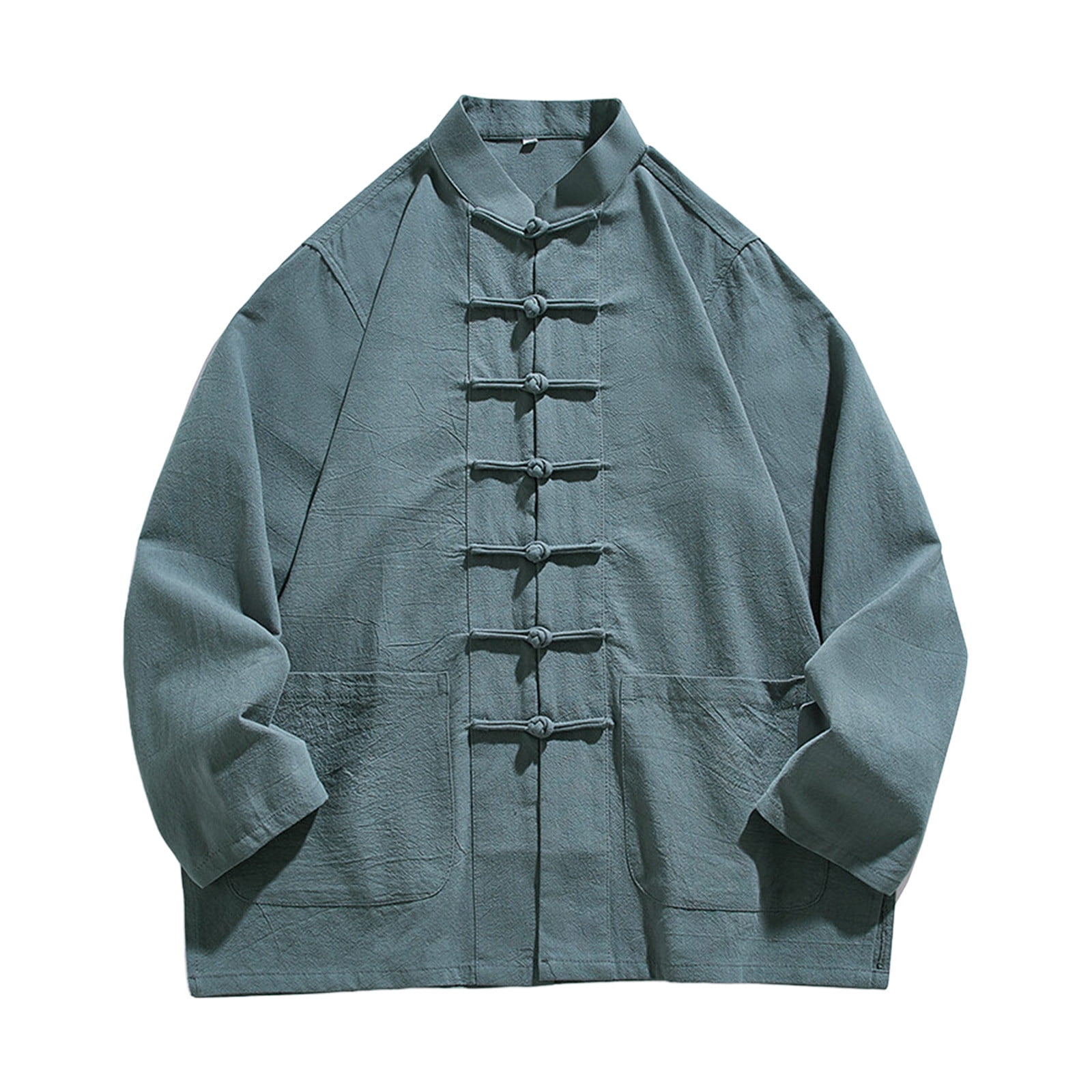 Long Sleeve Shirts for Men, Stylish Mandarin Collar Kung Fu Shirts for ...