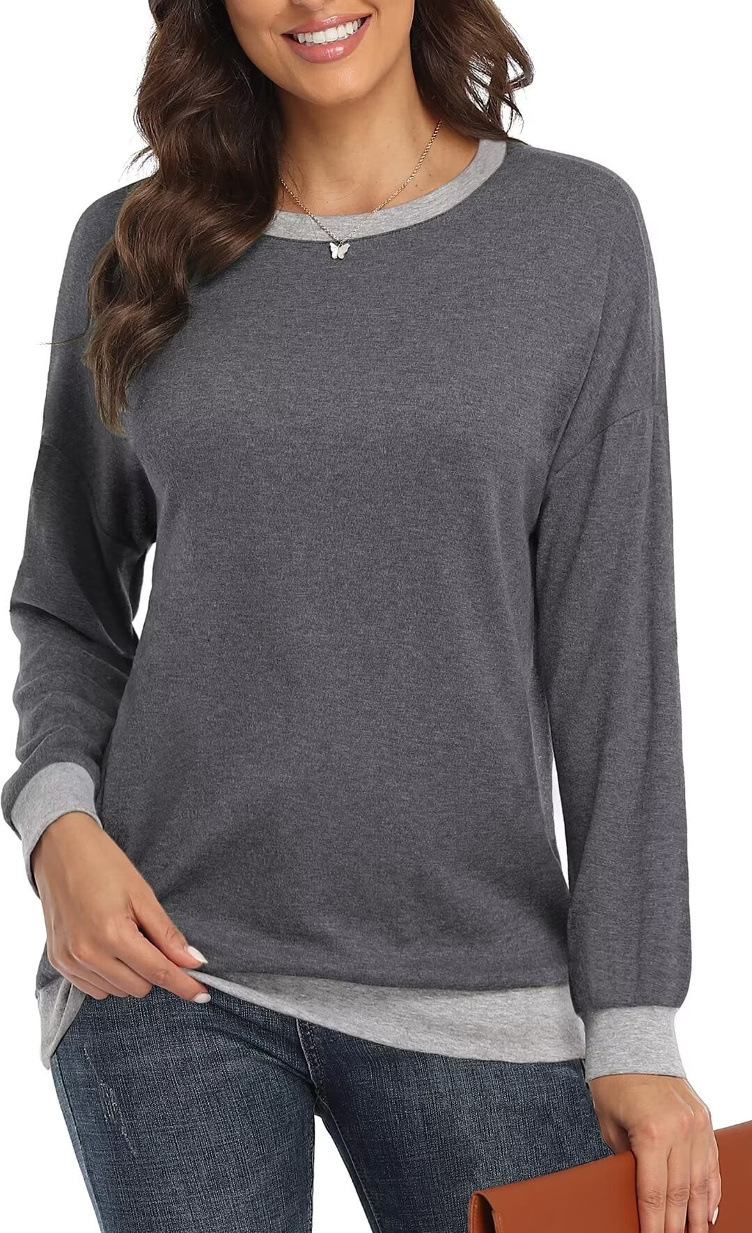 Long Sleeve Shirts for Women Casual Pullover Tops Sweatshirts for Women ...