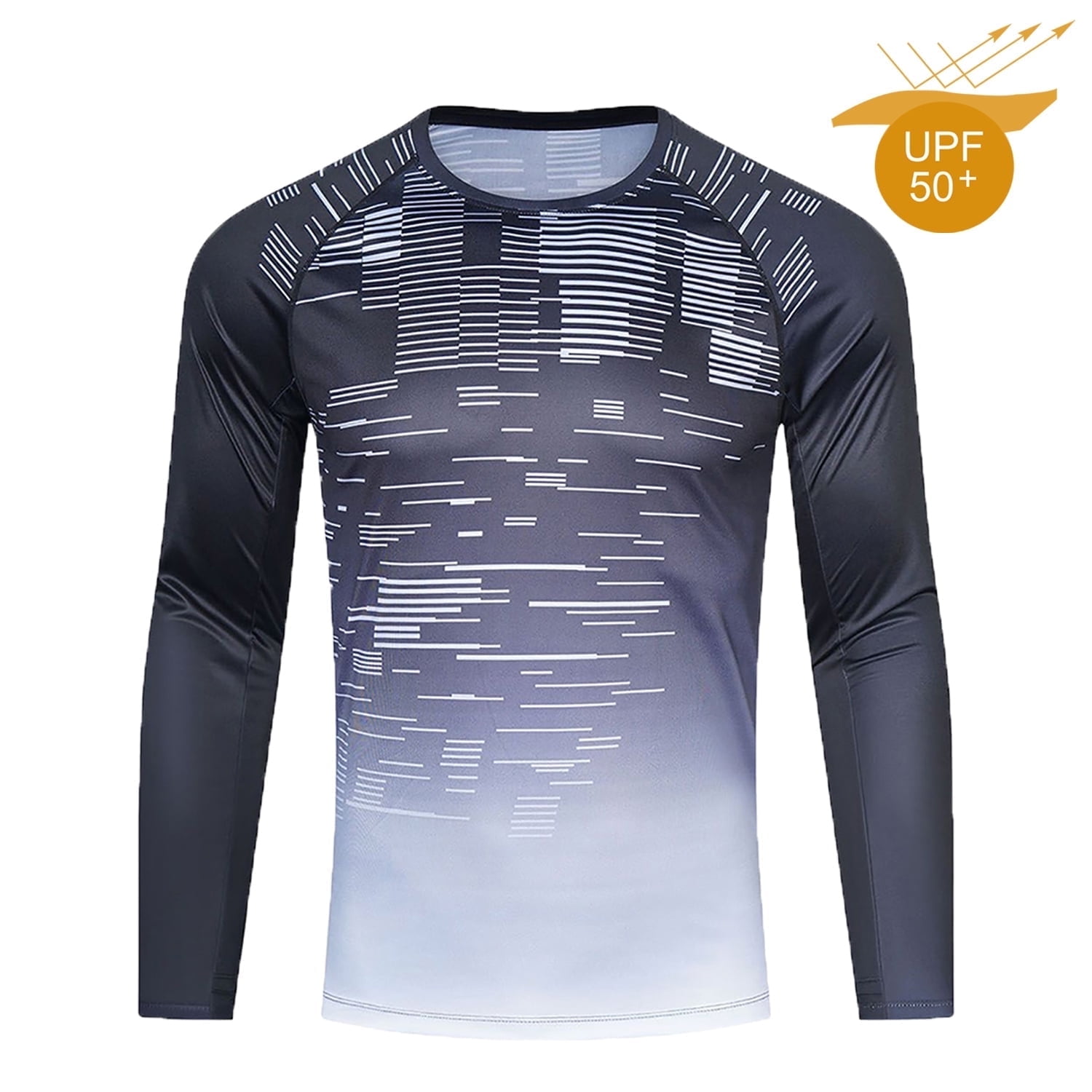 Long Sleeve UV Protection Shirts for Men Quick Dry Outdoor Swim Fishing ...