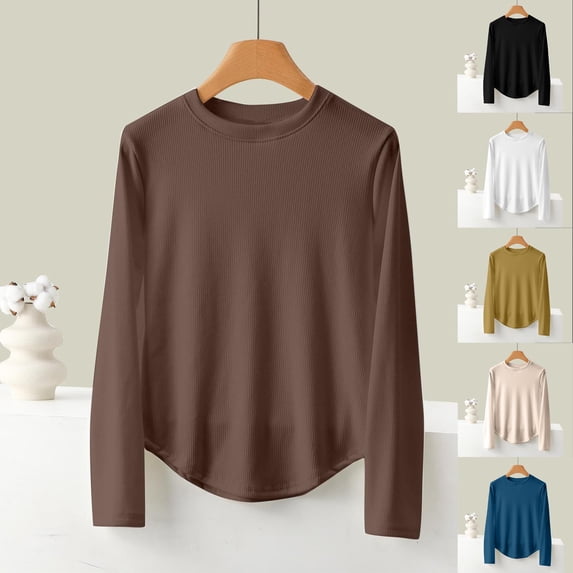 Long Sleeve Undershirt for Women Casual Velvet Tops Fall Outfits 2026 ...