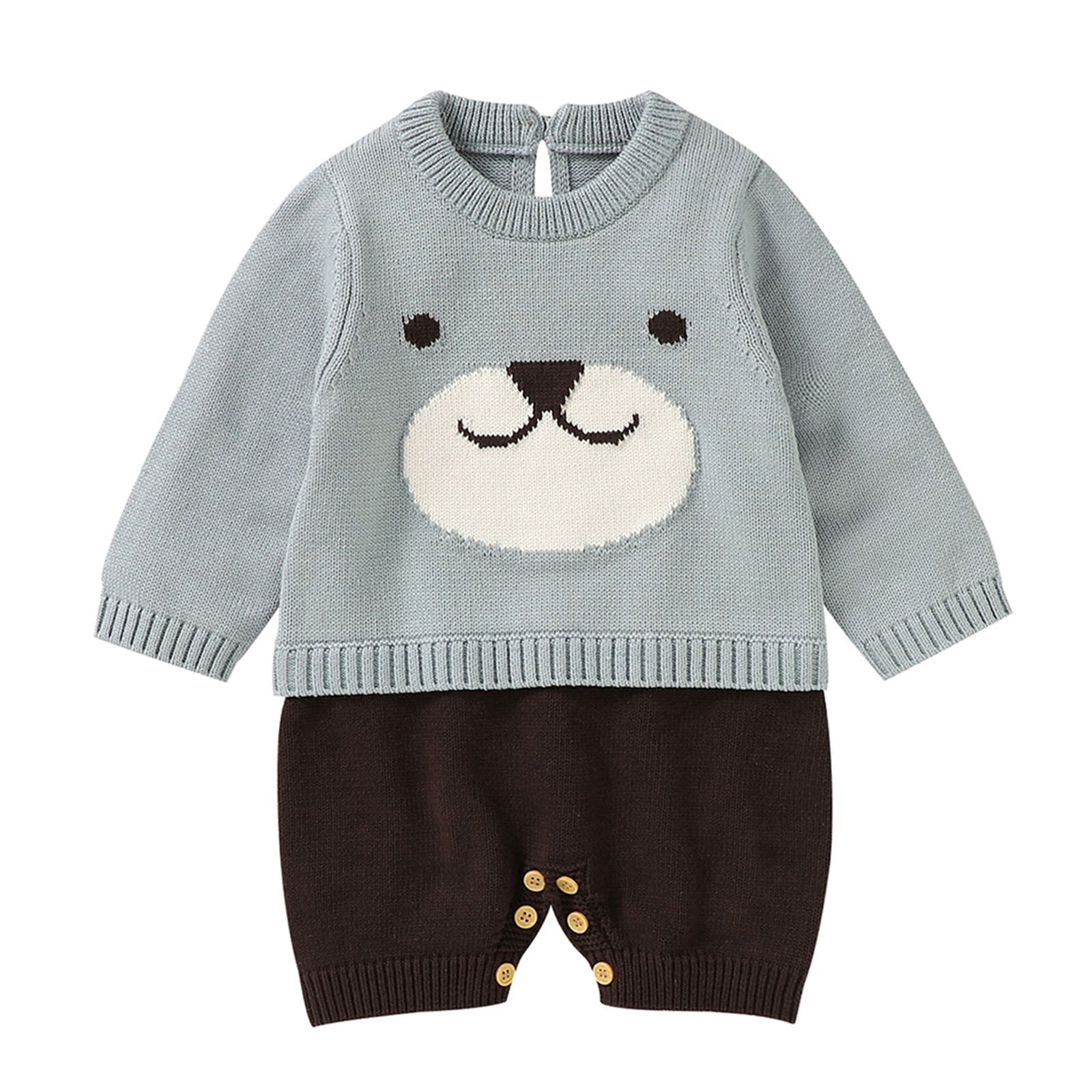 Long-Sleeved Cute Teddy Bear Cartoon Sweater Knitting Conjoined Ha ...