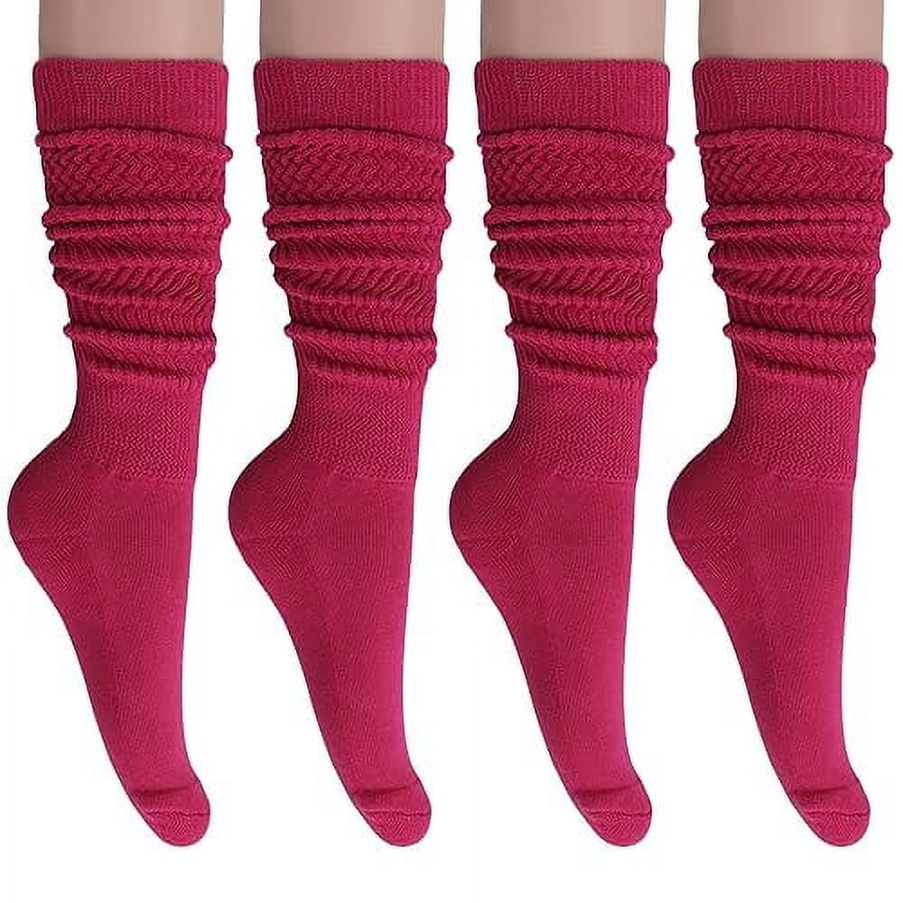 Long Slouch Scrunched Knee Socks 4 Pairs Shoe Size 5 to 19 - Walmart.com