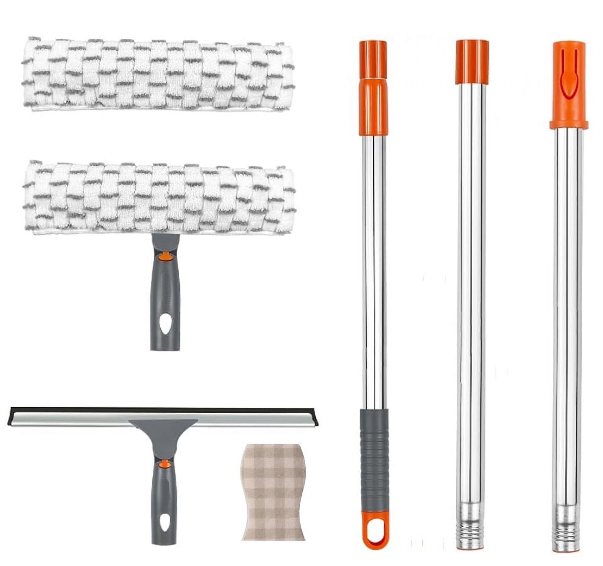 Long Squeegee and Scrubber Combo with Sturdy Handle for Window Cleaner ...