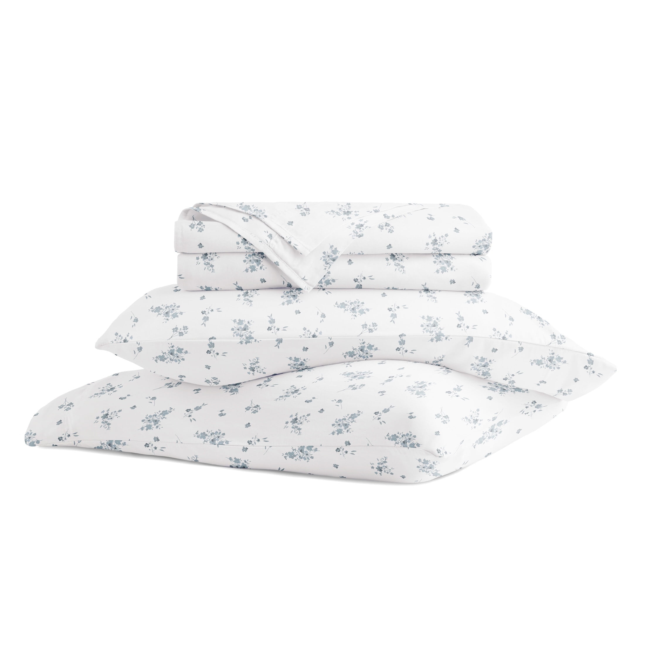 Long-Staple Vintage-Washed Cotton Bed Sheets Set in Bouquet Bliss by ...