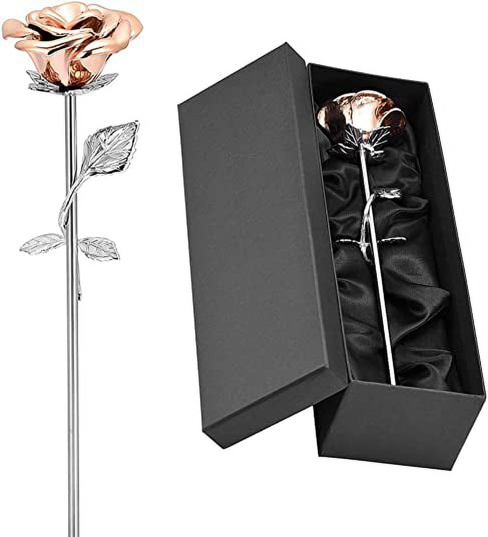 Long-Stem Rose Flower Cremation Urns for Ashes Stainless Steel Memorial ...