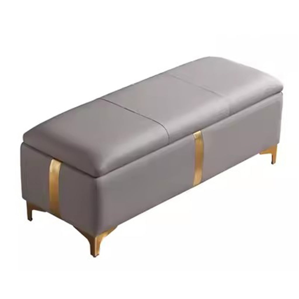 Long Storage Ottoman Bench Large Space Storage Chest Ottomans,Faux ...