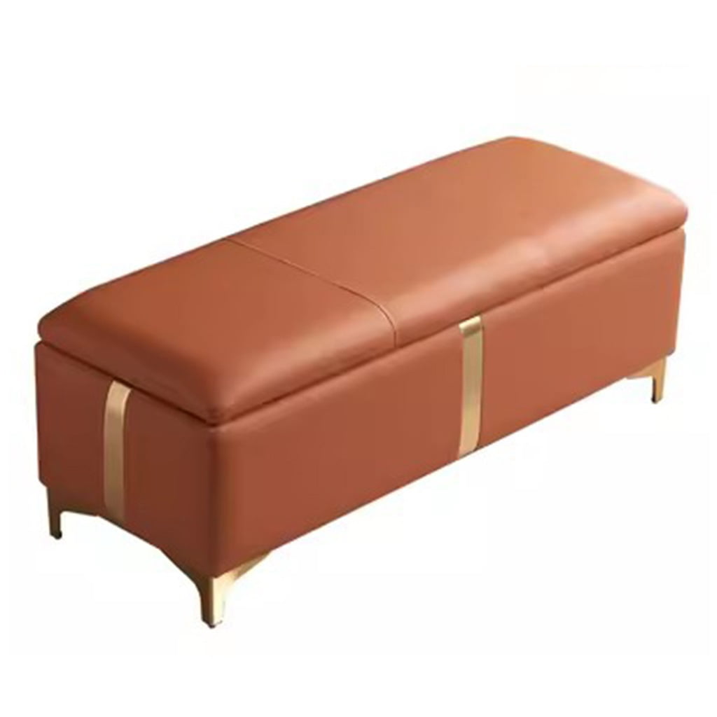 Long Storage Ottoman Bench Large Space Storage Chest Ottomans,Faux ...