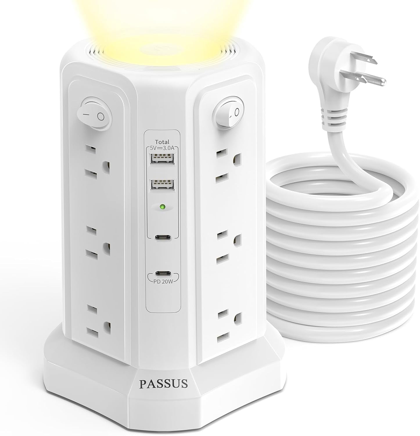 Long Surge Protector Power Strip 16 FT Cord, PD20W USB C Power Strip ...