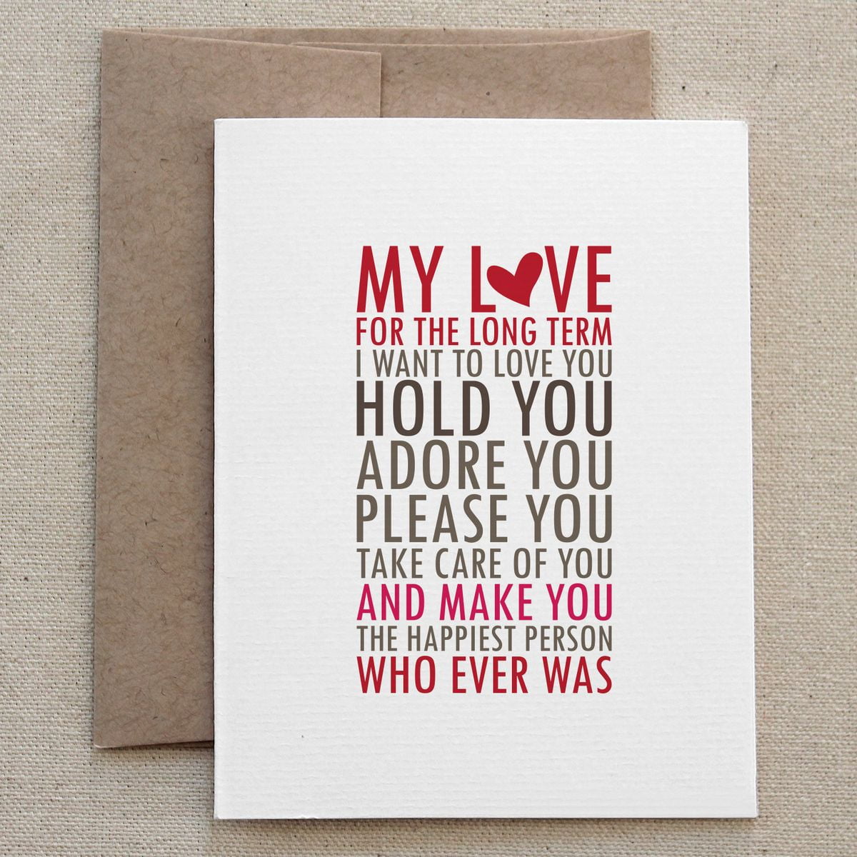 Long-Term Love Card - Heartfelt Message for Marriage, Anniversary, or ...