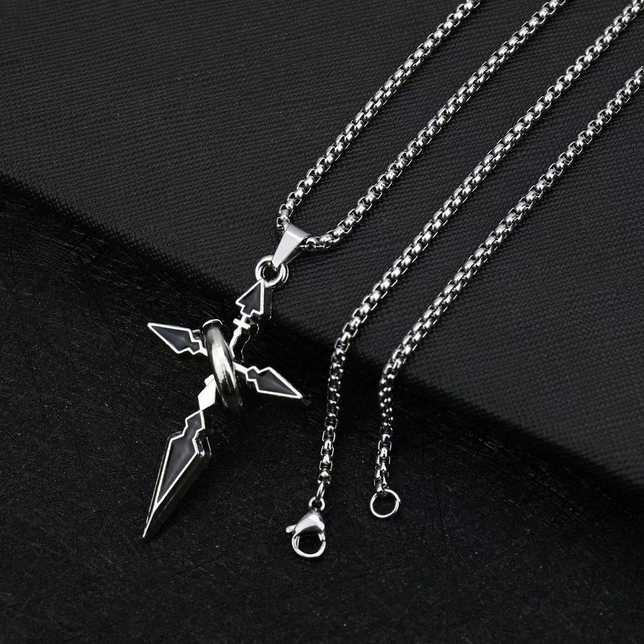 Long Titanium Steel Color-Free Cross Necklace ins Hip-Hop Men‘s Trendy ...
