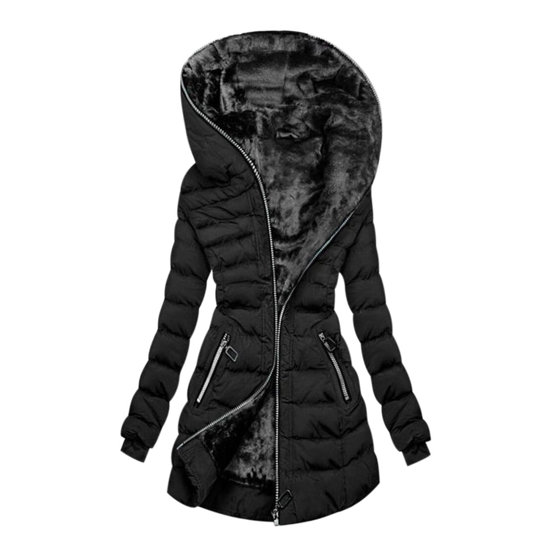 UPPADA Long Trench Coats for Women with Hood Extreme Cold Weather ...
