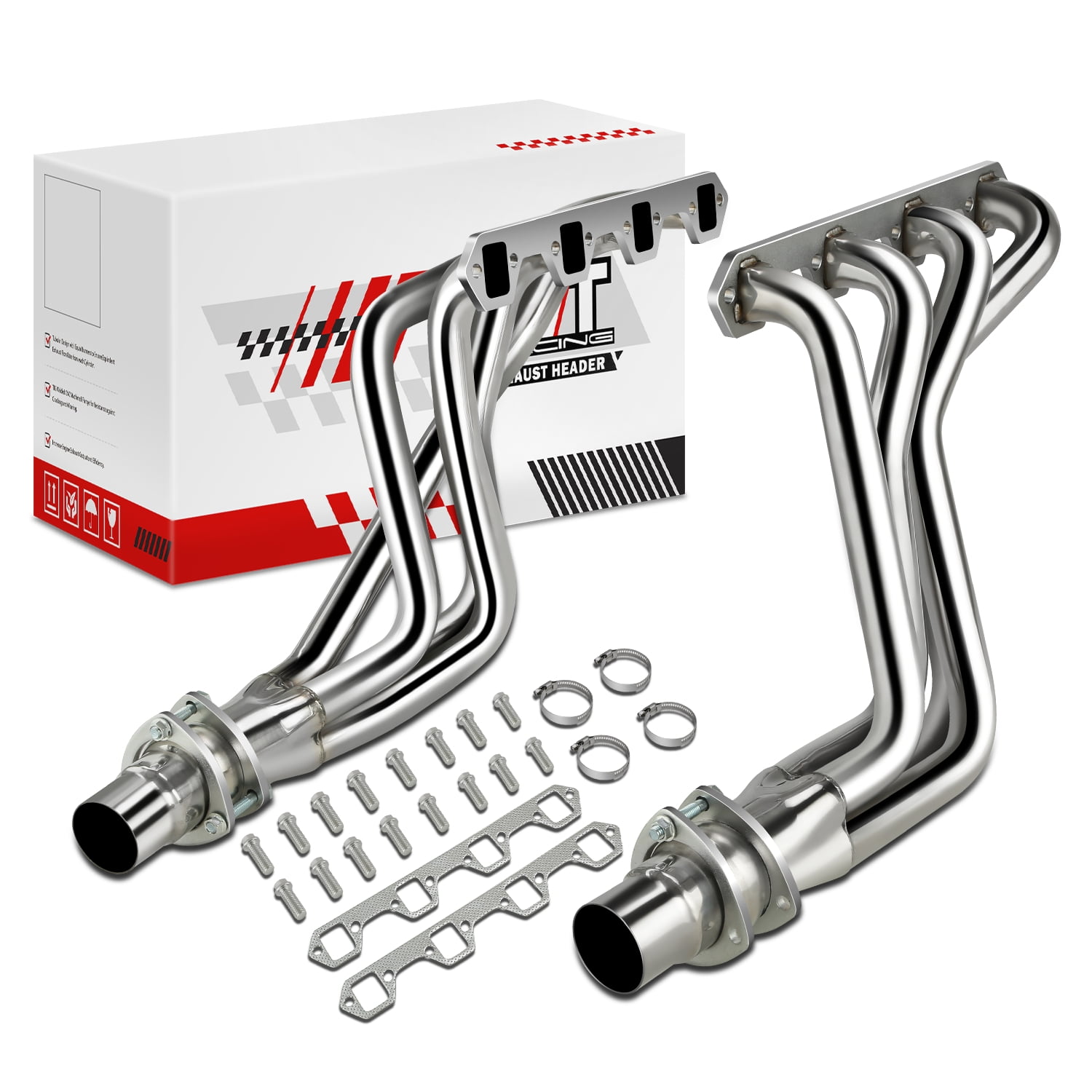 Long Tube Exhaust Manifold Header For 80-95 Ford F150 F250 F350 Bronco ...