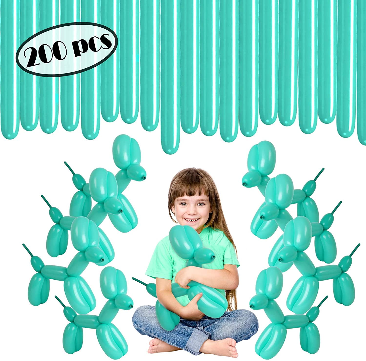 Long Turquoise Balloons - Animal Balloons - Teal 260 Balloons - 260q ...