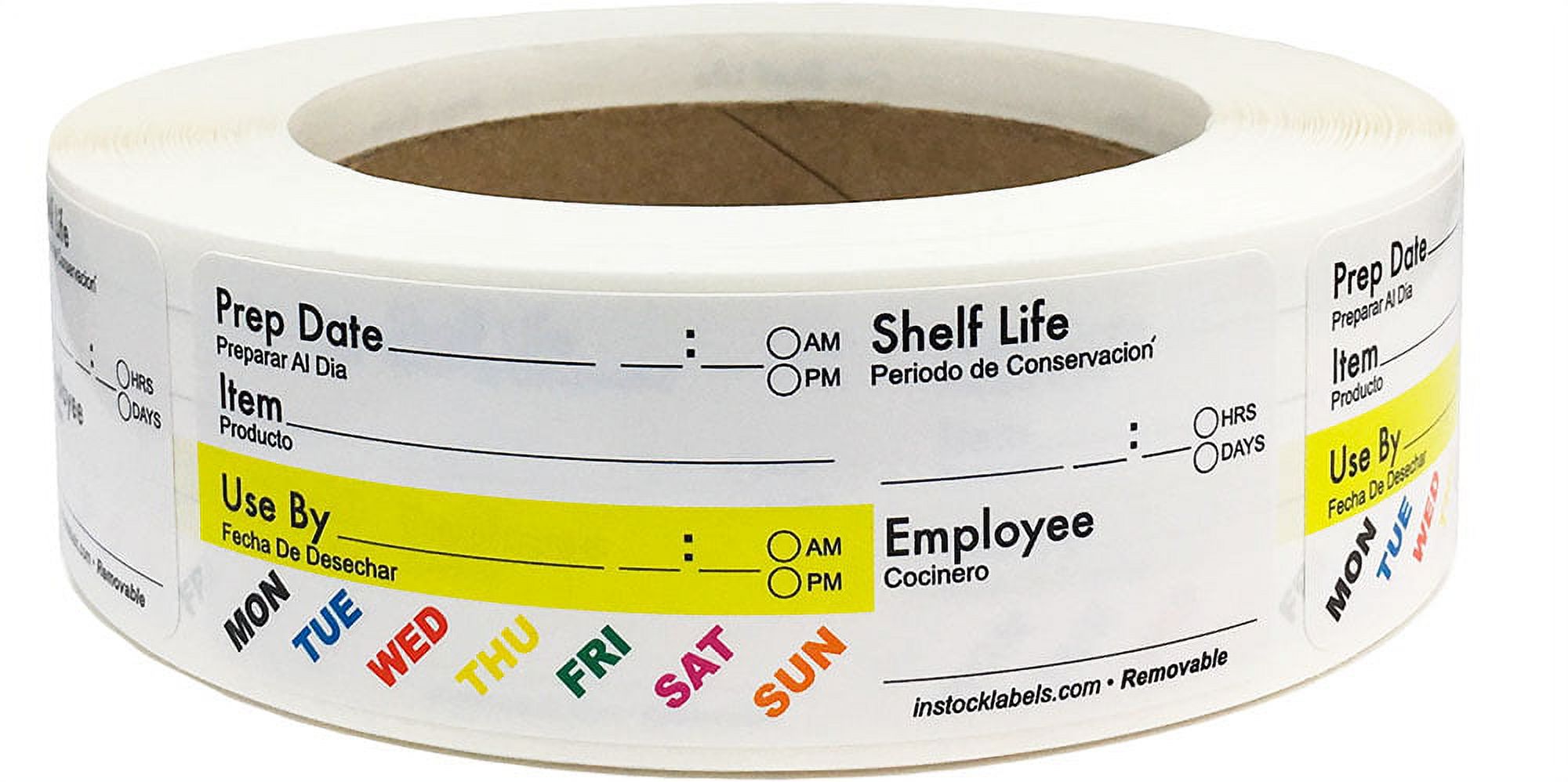 Long Universal Removable Food Rotation 1.25" x 3.375" 500 labels ...