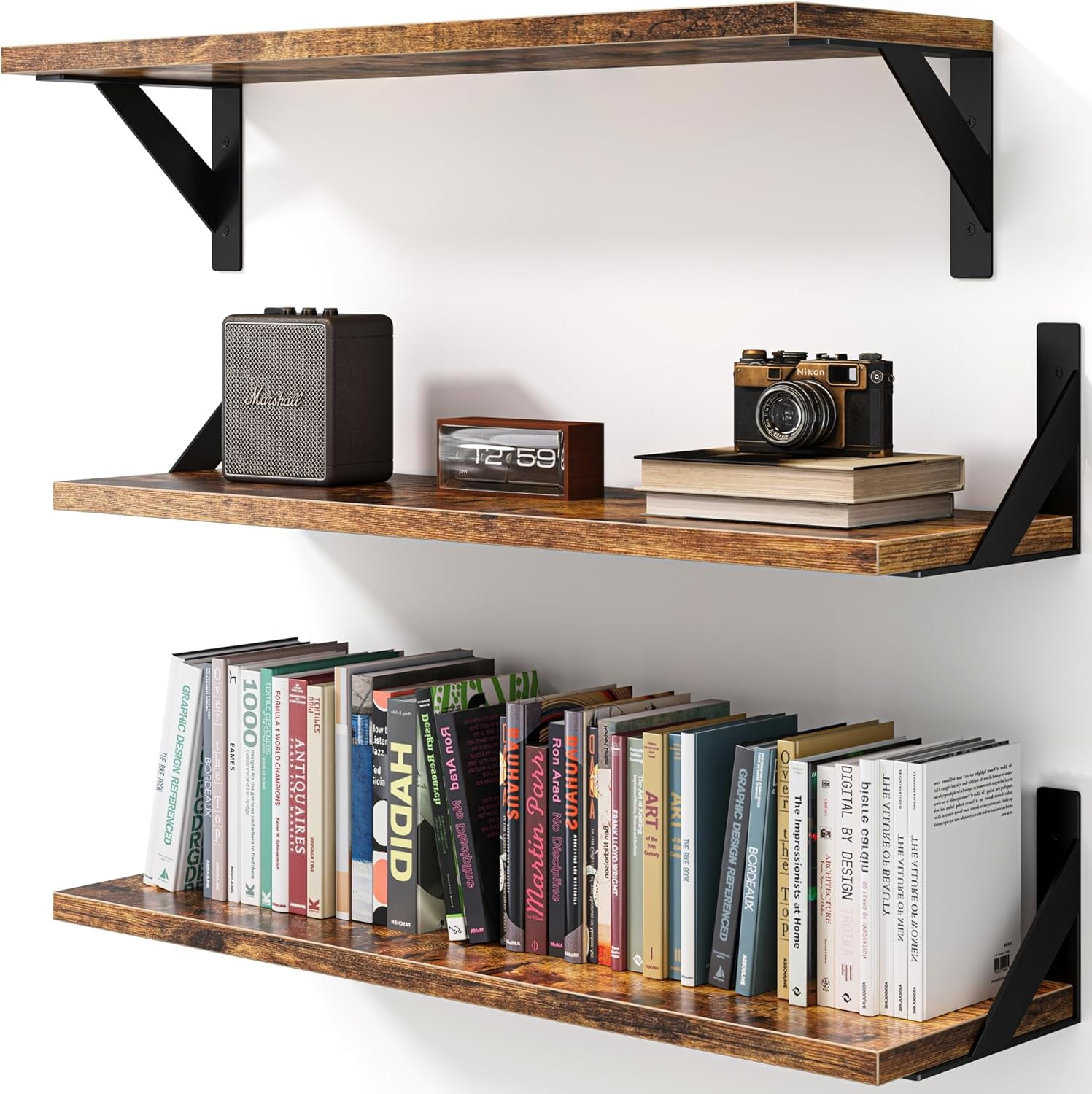 Long Wall Shelves 36 Inches Floating Book Shelves Hanging Book Shelves ...