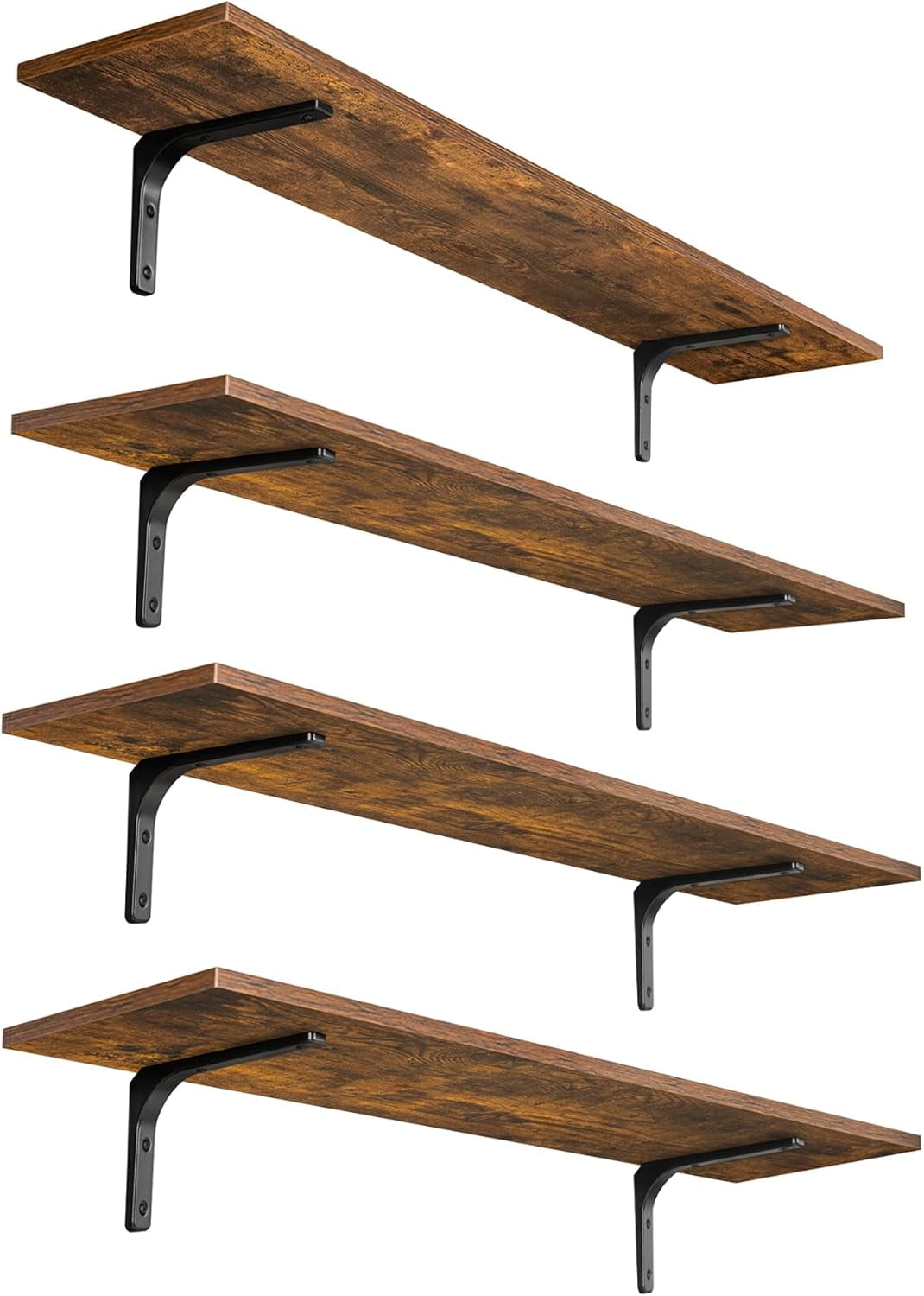 Long Wall Shelves, 39.4Inch Wall Mounted Shelves Set of 4, Extra Large ...