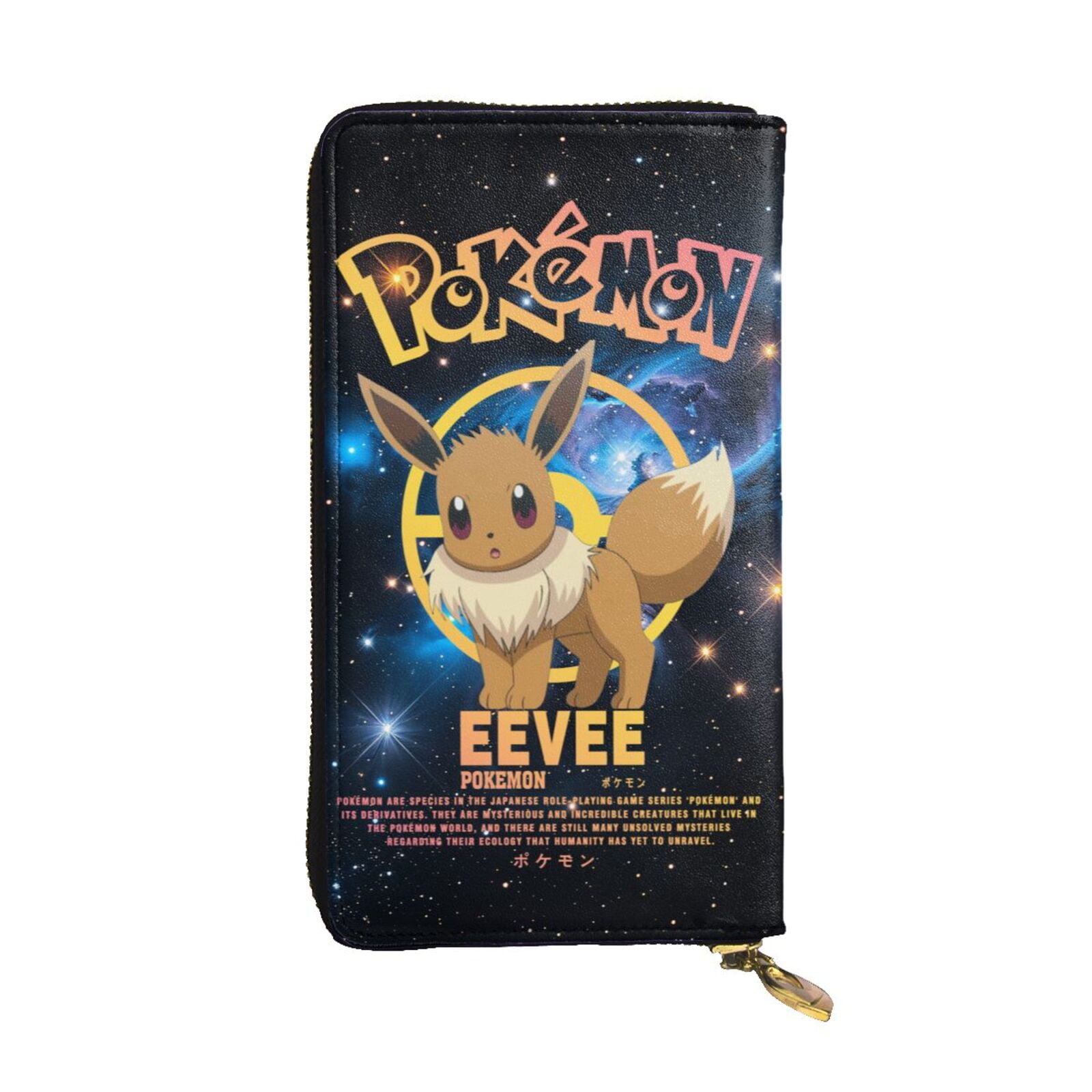 Long Wallet Zipper Leather Card Holder Eeveelution Eevee Wallet Handbag ...