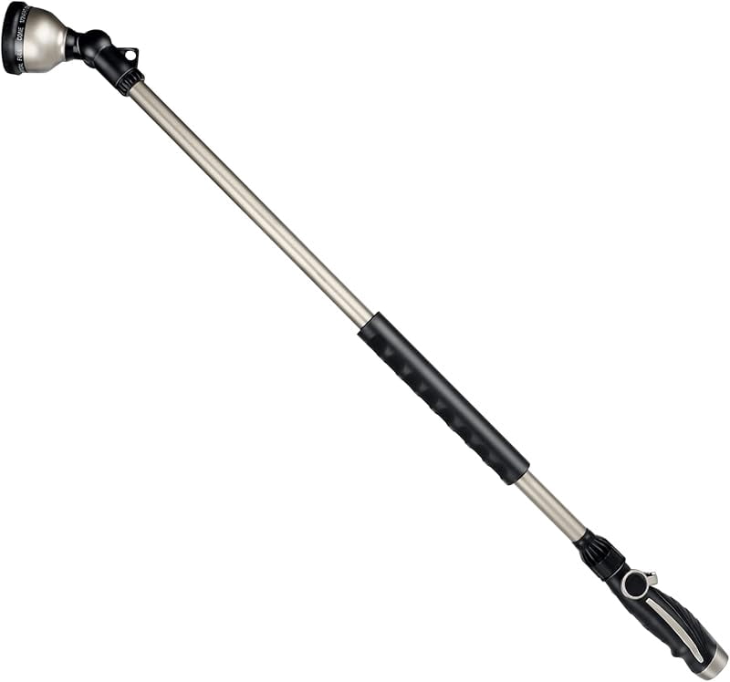 Long Watering Wand, Metal Garden Hose Wand with 180 ° Swivel Head and ...
