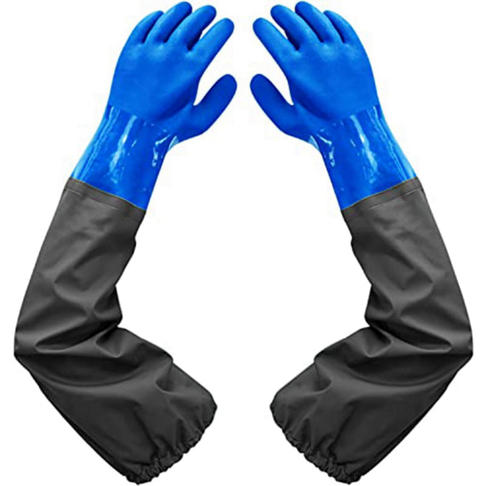 Long Waterproof Rubber Gloves, Blue, 27.5" - Walmart.com
